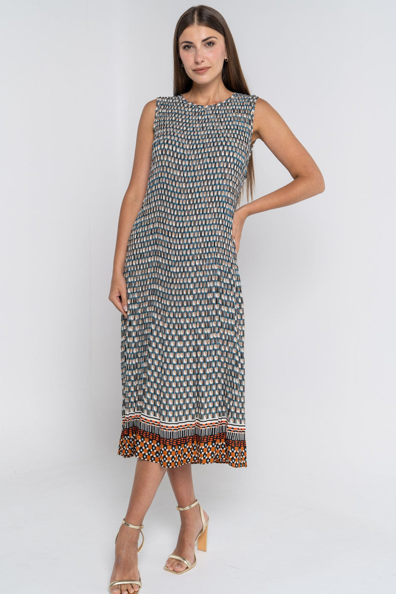 Shop the Medi dress without sleeved sleeves - Turquoise, yellow fashion