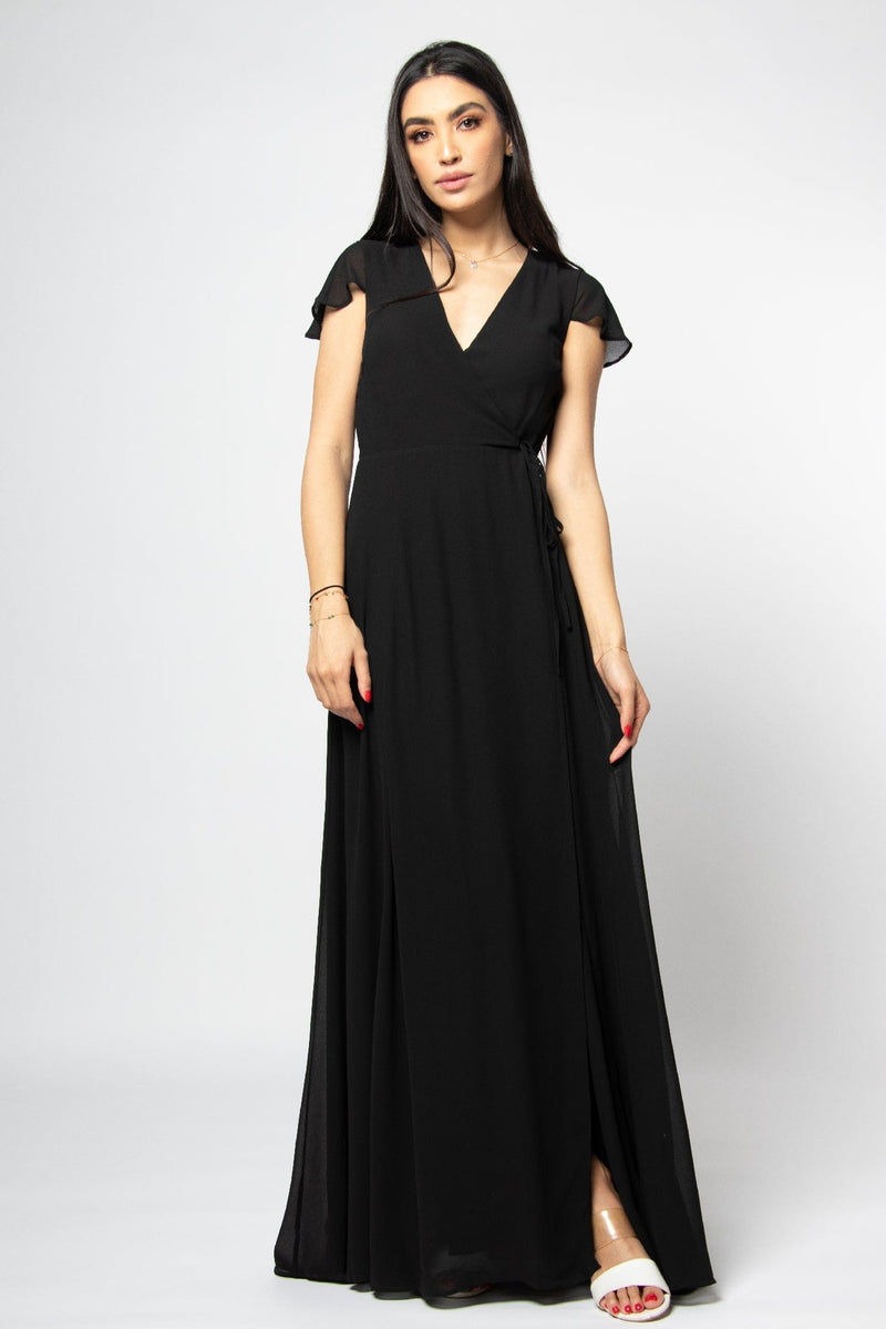 Shop long dress -up open with a long seven -km short km chiffon fashion