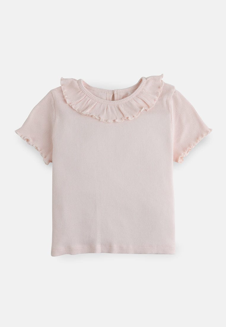Buy Girls' Plain Ribbed Top with Ruffled Collar Online | Fashion ...